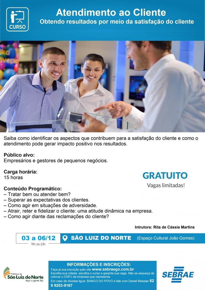 Curso Atendimento ao Cliente - Prefeitura de São Luiz do Norte